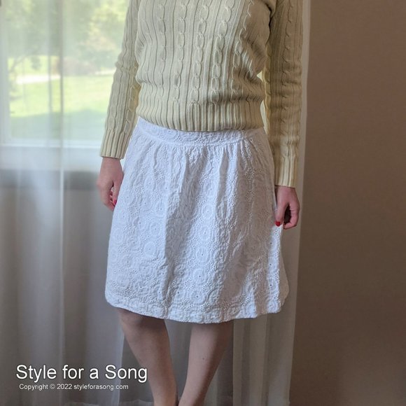Apostrophe | Skirts | Apostrophe White Aline Eyelet Cotton Summer Skirt ...